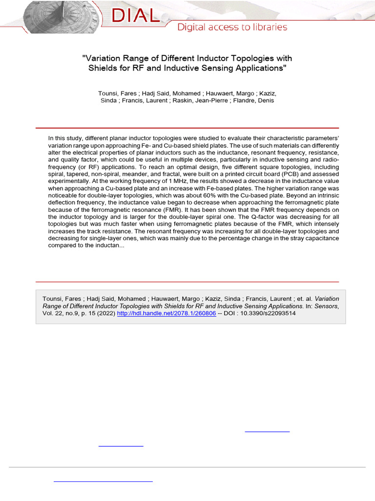 Variation Range of Different Inductor Topologies With Shields For RF ...