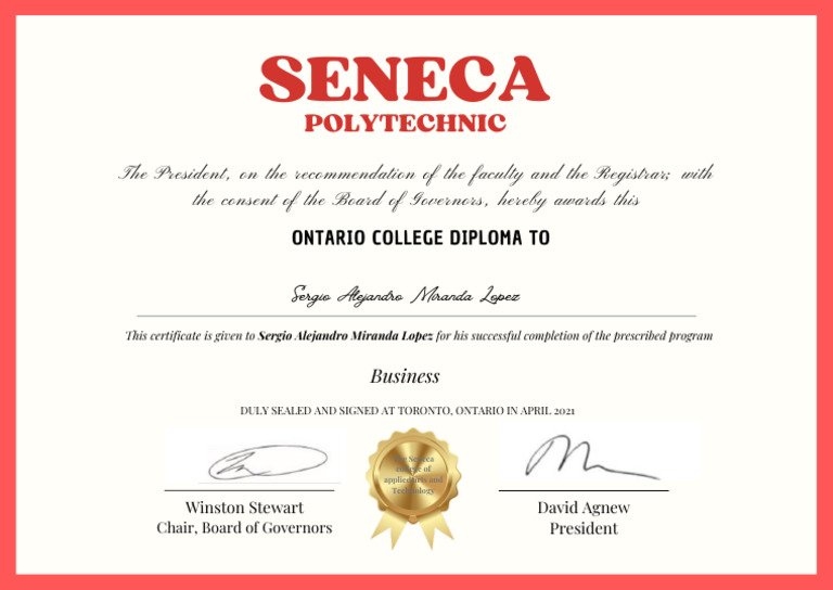 Seneca Polytechnic Segio | PDF