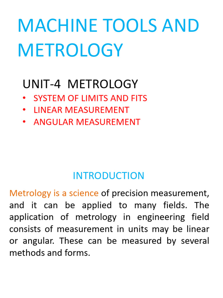 Metrology: Limits, Fits, and Measurements | PDF | Engineering Tolerance ...