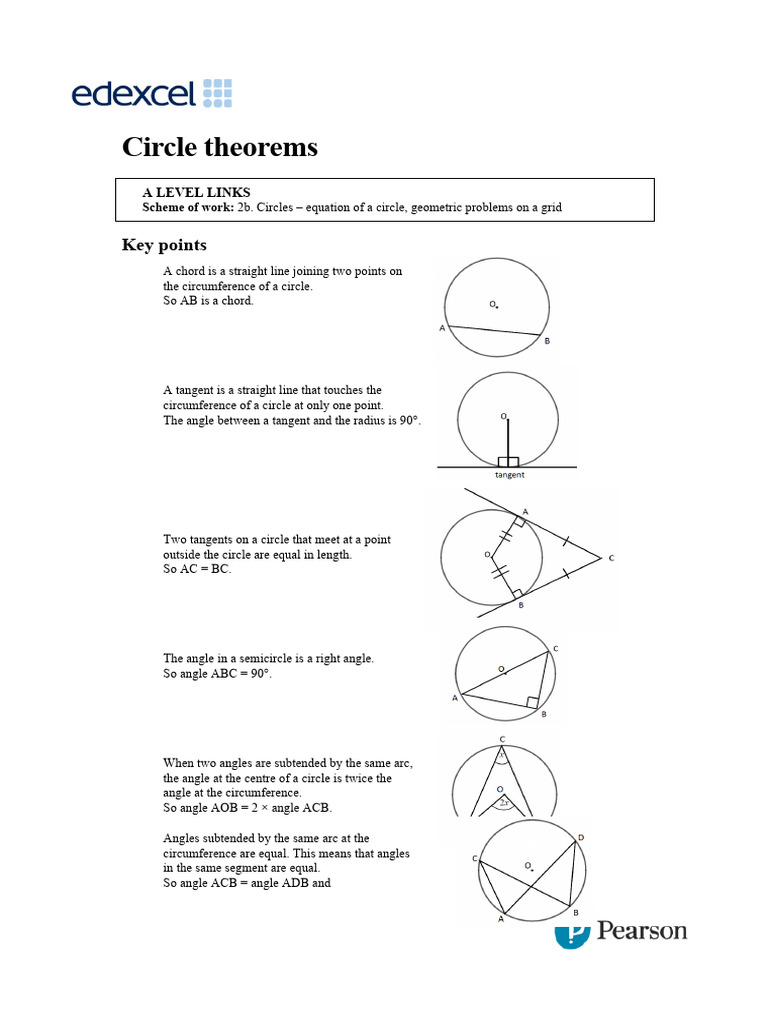 Circle Theorems and Angles Explained | PDF