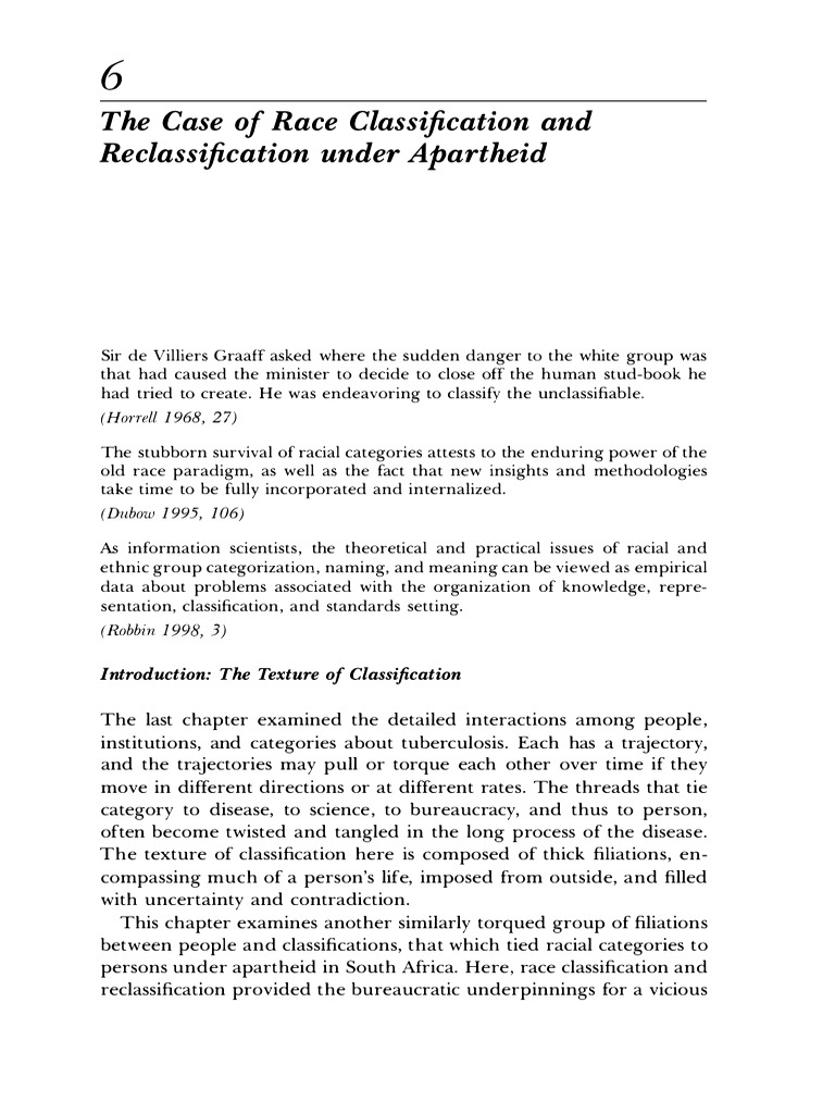 Apartheid Race Classification Analysis | PDF | Race (Human ...