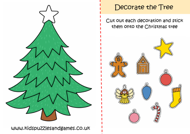 Decorate The Christmas Tree Cutting Activity | PDF