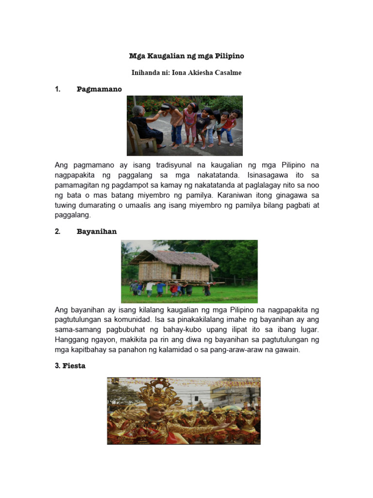 Kaugalian NG Mga Pilipino With Images | PDF
