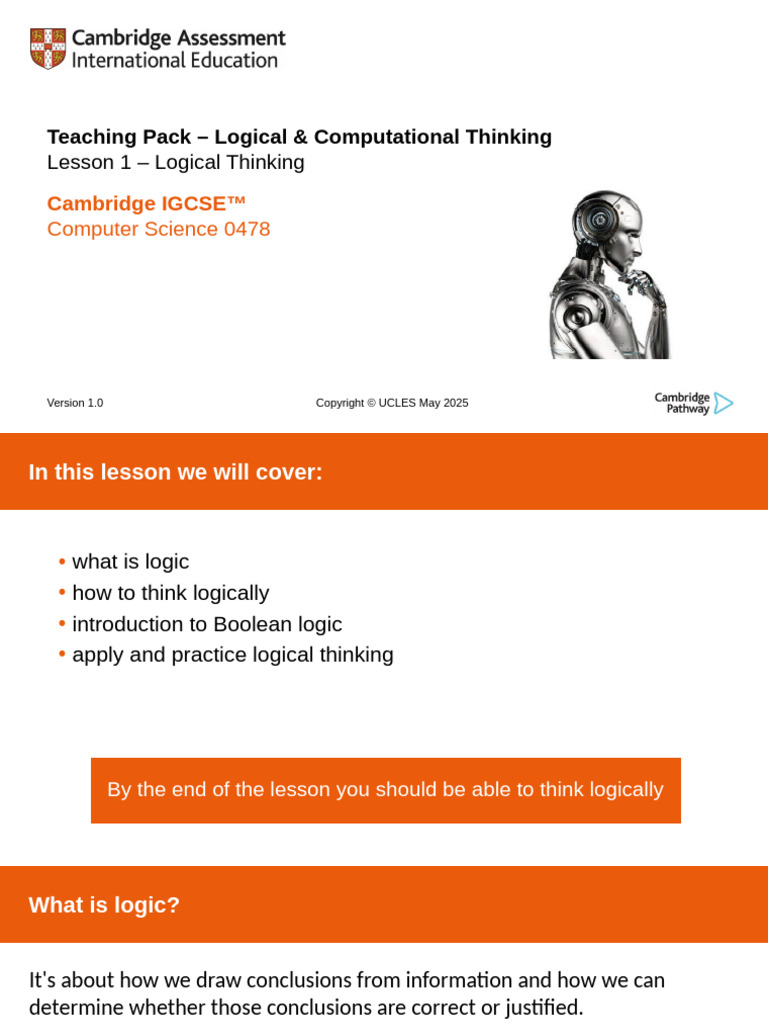 0478 - Logical Computational Thinking - Lesson1 | PDF | Logic | Thought
