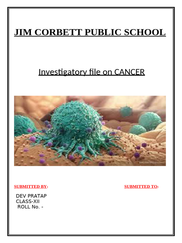 Cancer Investigatory Project Overview | PDF | Cancer | Neoplasms