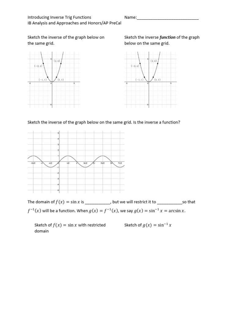 Inverse Trigonometric Functions Guide | PDF