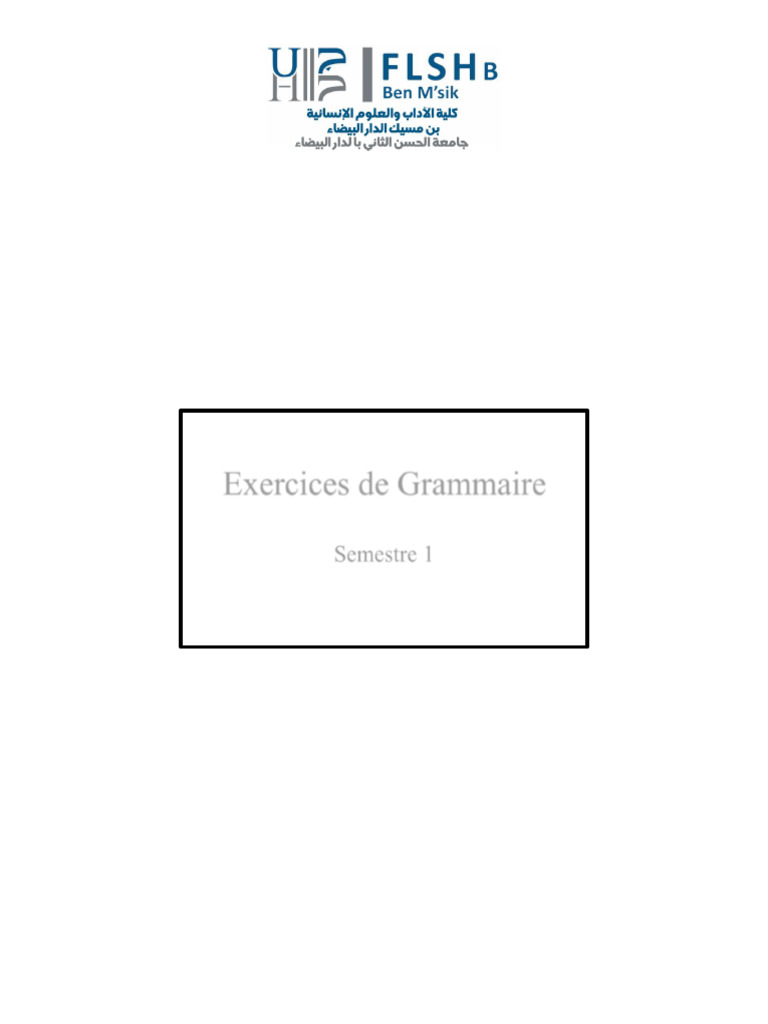 Exercices de Grammaire en Français | PDF | Blog