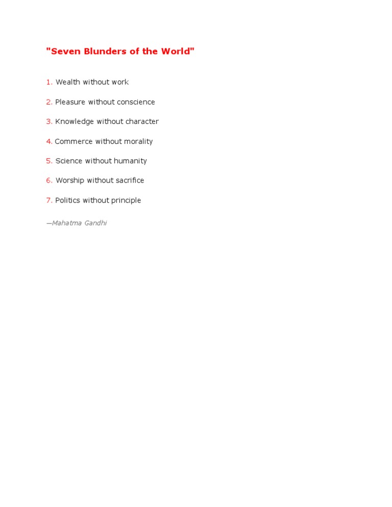 Seven Blunders of The World | PDF