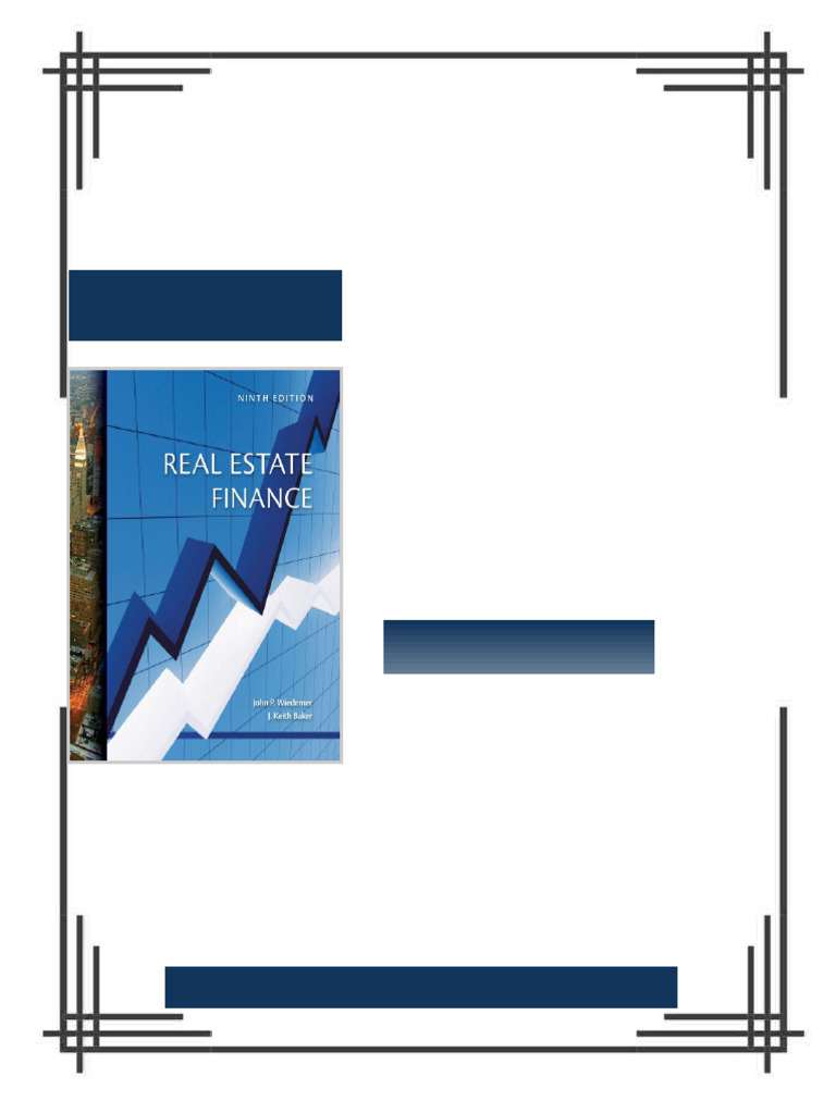 Real Estate Finance 9th Edition John P. Wiedemer ebook extended edition ...