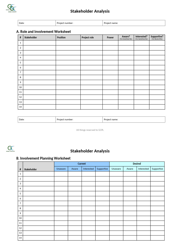 Stakeholder Analysis Worksheets | PDF