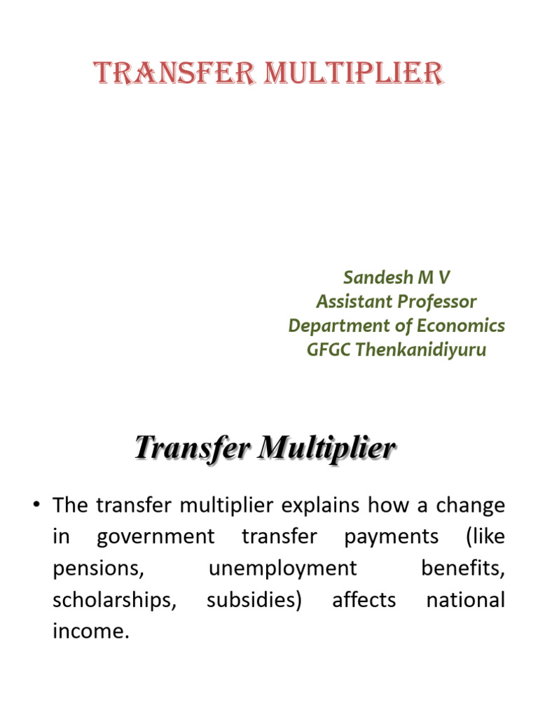 Transfer Multiplier | PDF