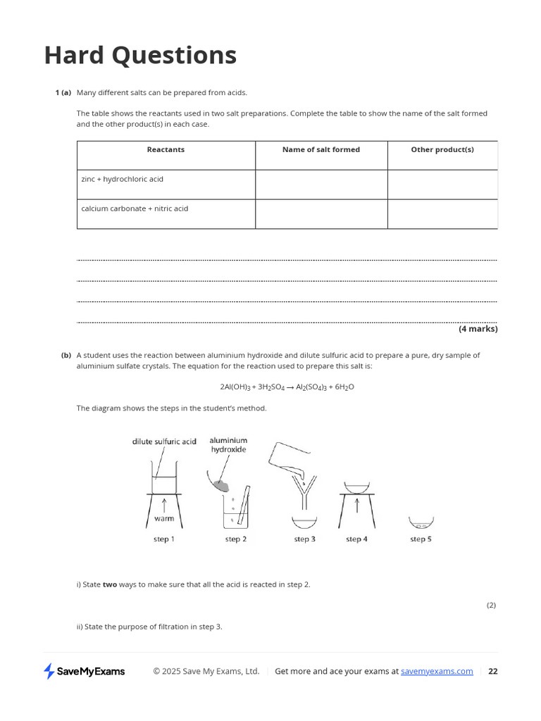 Hard - Chemical Formulae, Equations, Calculations - Hard Questions ...