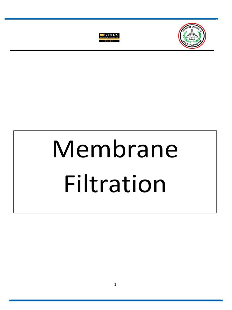 Membrane Filtration | PDF