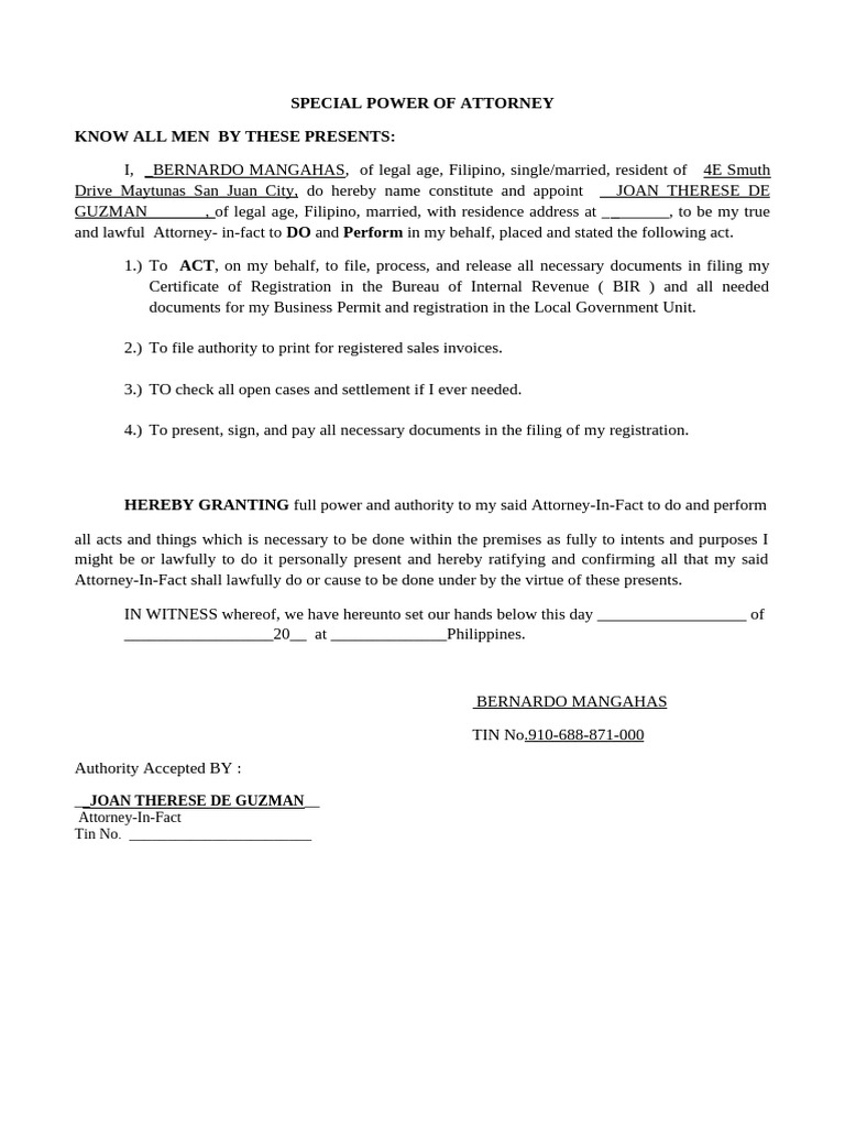 Special Power of Attorney Aaa Jt | PDF