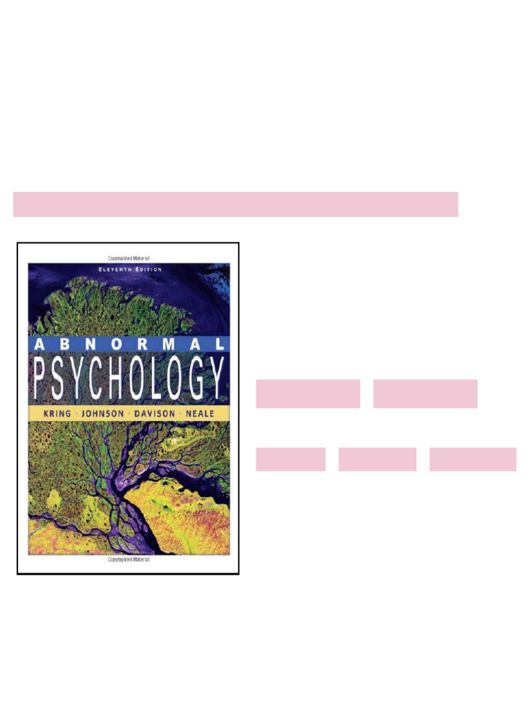 (Ebook) Abnormal Psychology , Eleventh Edition by Ann Kring, Sheri ...
