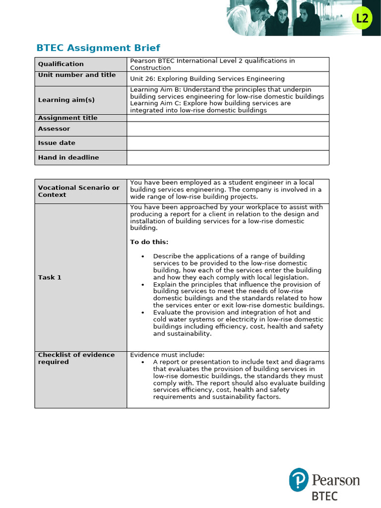 Unit 26 Exploring Building Services Engineering BC | PDF | Engineering | Occupational Safety And ...