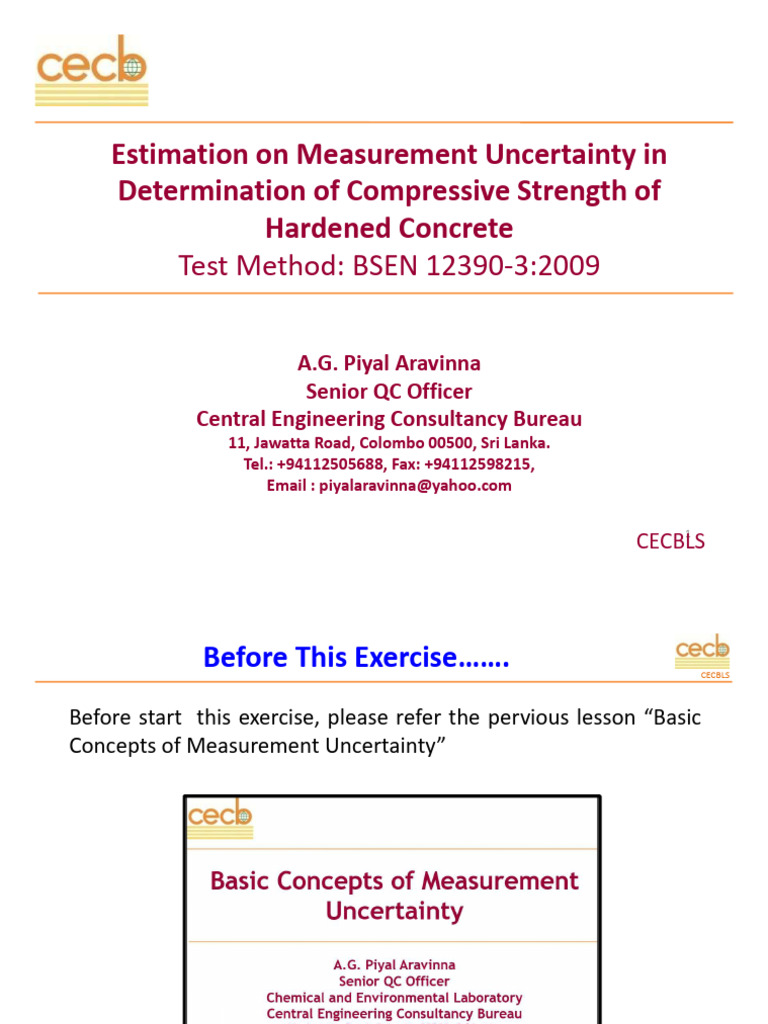 Uncertainty of Compressive Strength Cube Testing Ed 8 | PDF ...