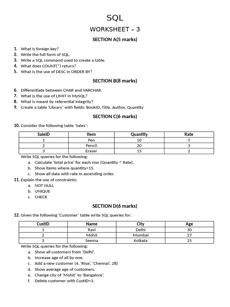 SQL - 3 | PDF | Computer Data | Information Retrieval