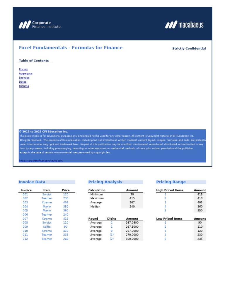 Excel Fundamentals - Formulas for Finance (Complete) | PDF | Net ...
