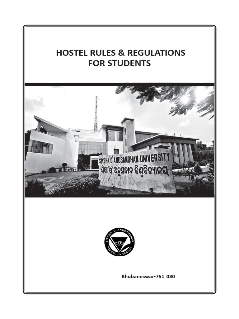 SOA - Siksha `O` Anusandhan - Hostel Rules (1) | PDF | Dean (Education ...