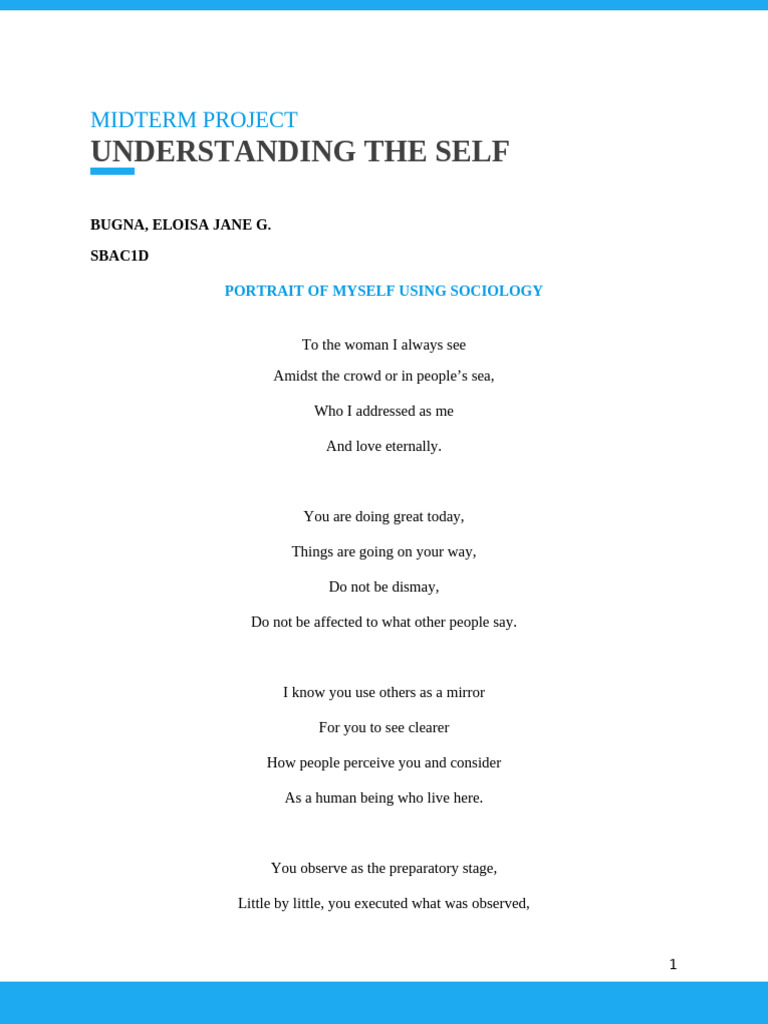 Self-Reflection Through Sociology Poetry | PDF | Social Psychology ...