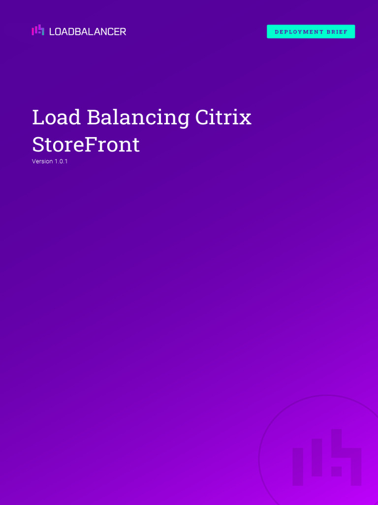 Citrix Storefront Deployment Brief Loadbalancer | PDF | Port (Computer ...