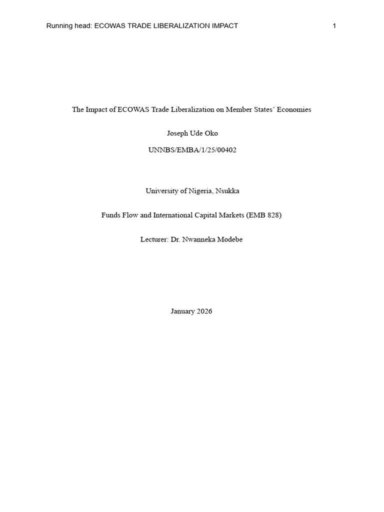 The Impact of ECOWAS Trade Liberalization on Member States’ Economies ...