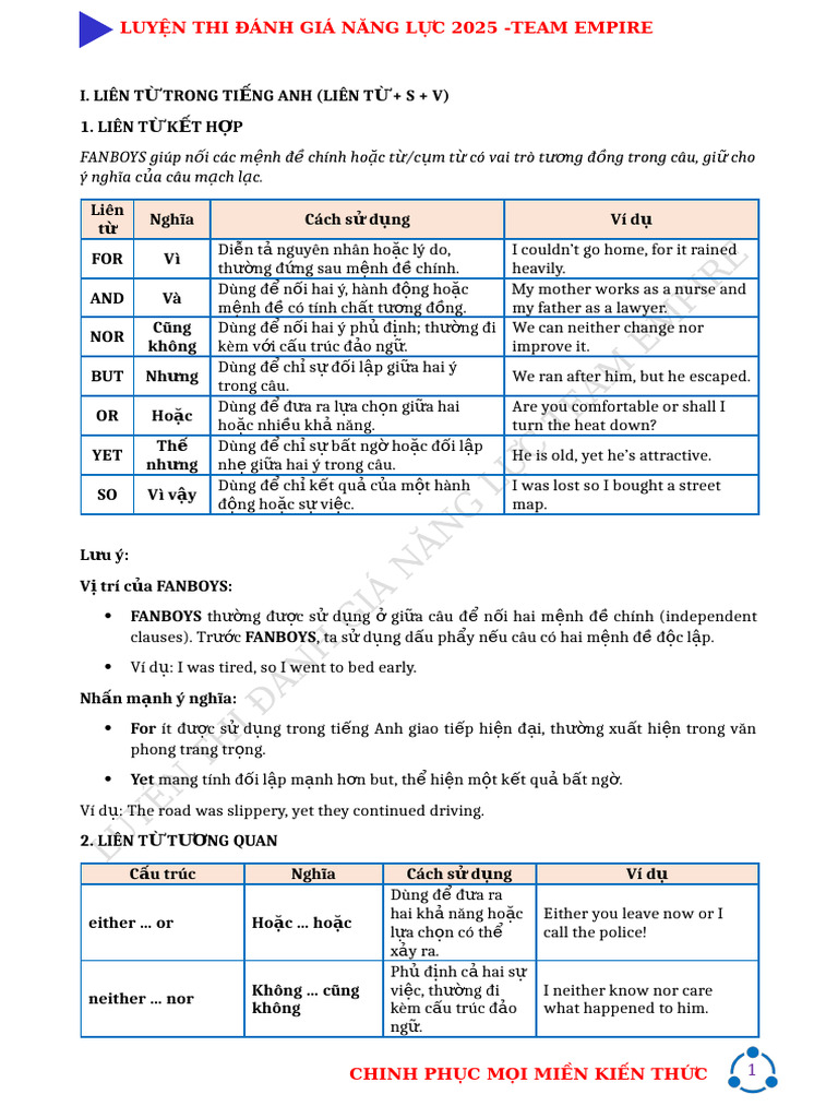 Chuyên Đề 16 Liên Từ Và Trạng Từ Liên Kết | PDF