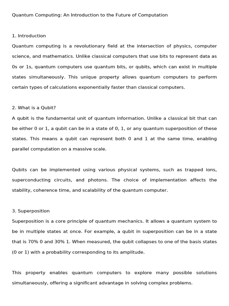 Quantum Computing Extended | PDF | Quantum Computing | Physics