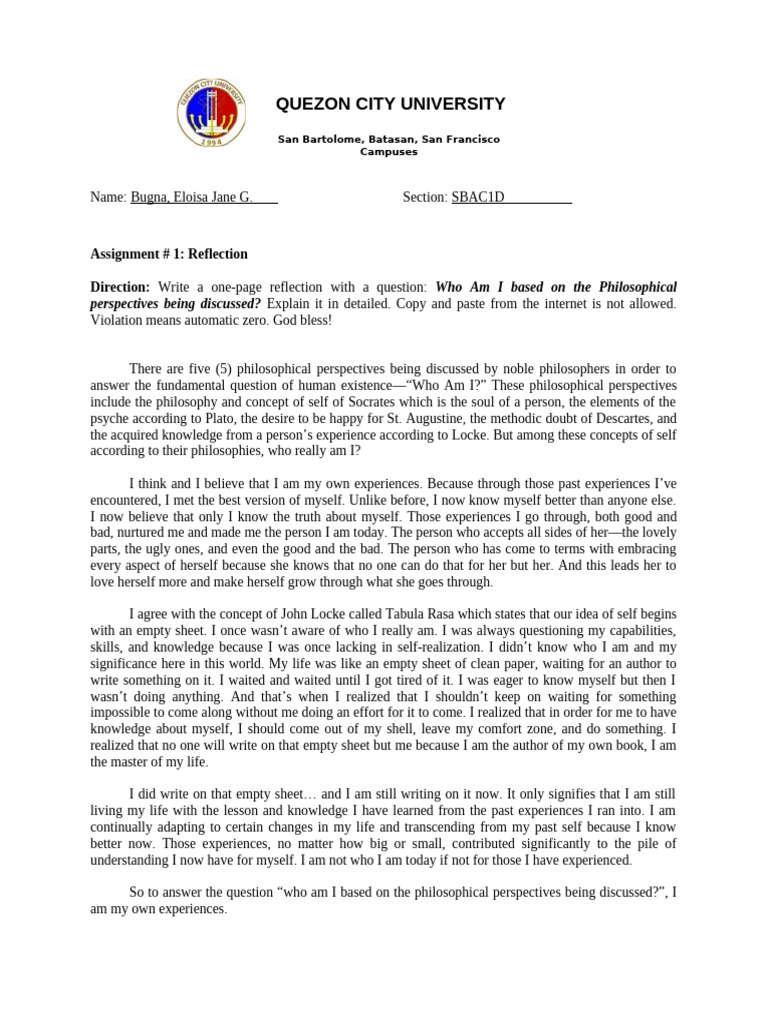 I Am My Own Experiences | PDF | Philosophy Of Self | John Locke