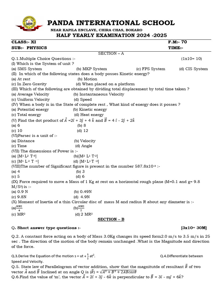 11 Physics | PDF | Force | Newton's Laws Of Motion