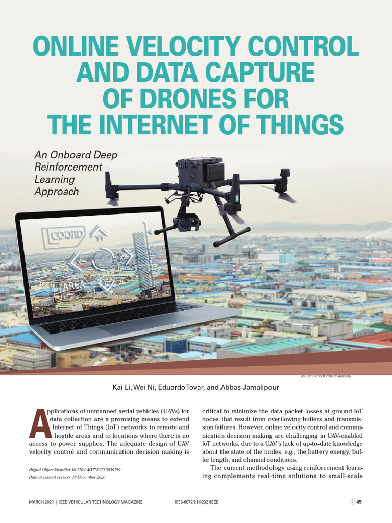 Online Velocity Control and Data Capture of Drones for the Internet of ...