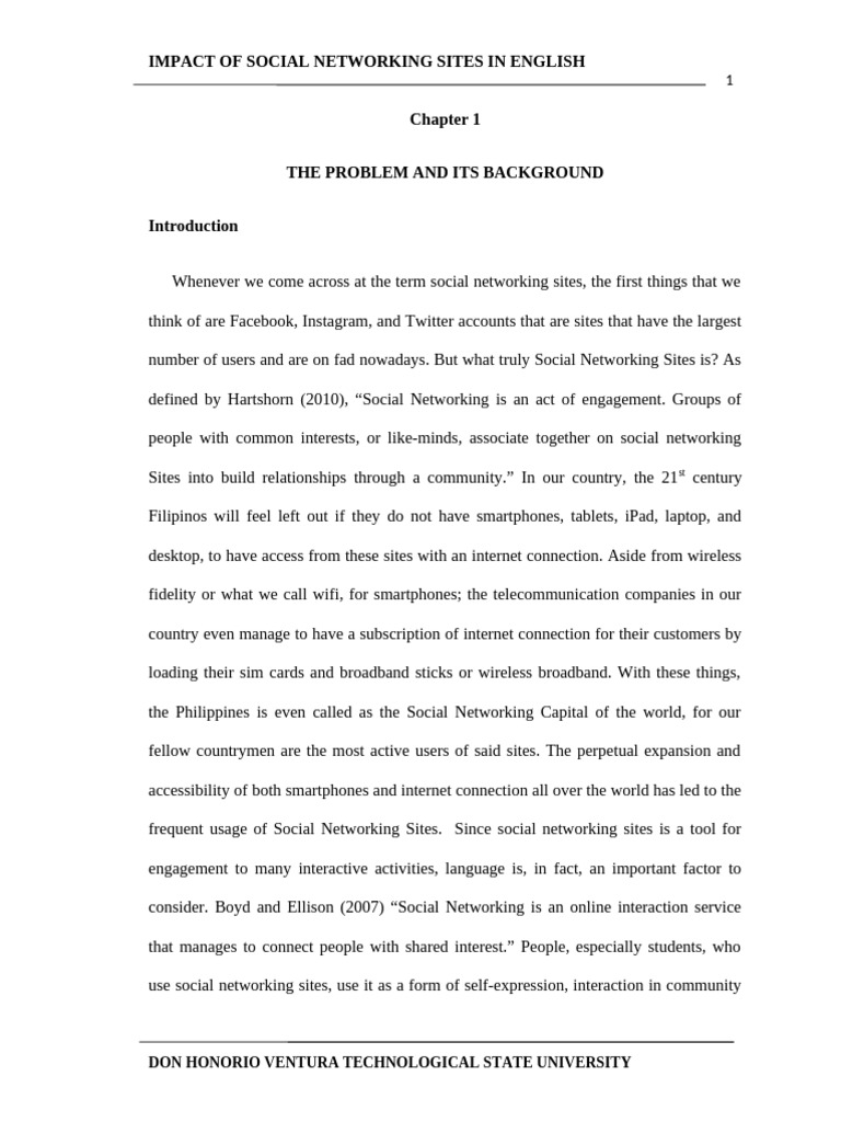 Chapter-1 | PDF | Questionnaire | Social Networking Service
