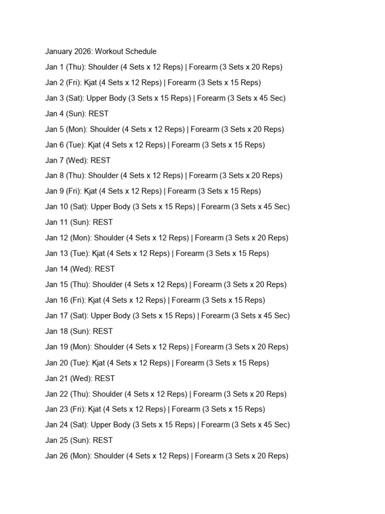 Jan Workout | PDF