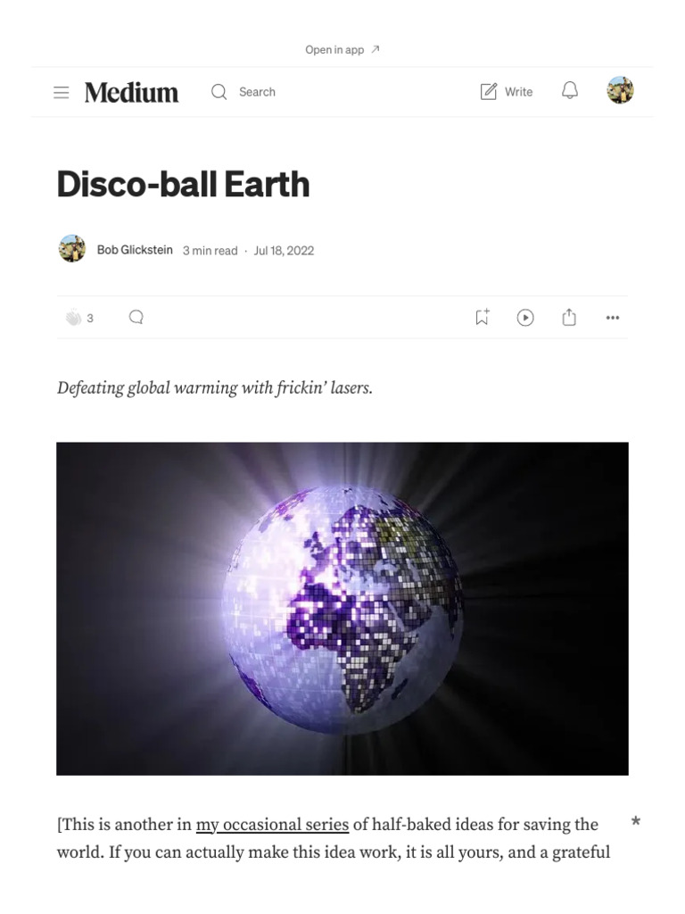 Disco-ball Earth _ Medium | PDF | Atmosphere Of Earth | Electromagnetic ...