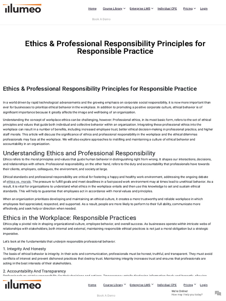 Workplace Ethics and Responsibility Guide | PDF | Corporate Social ...