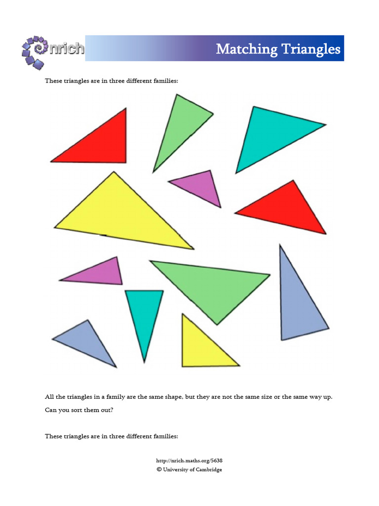 Matching Triangles Sorting Challenge | PDF