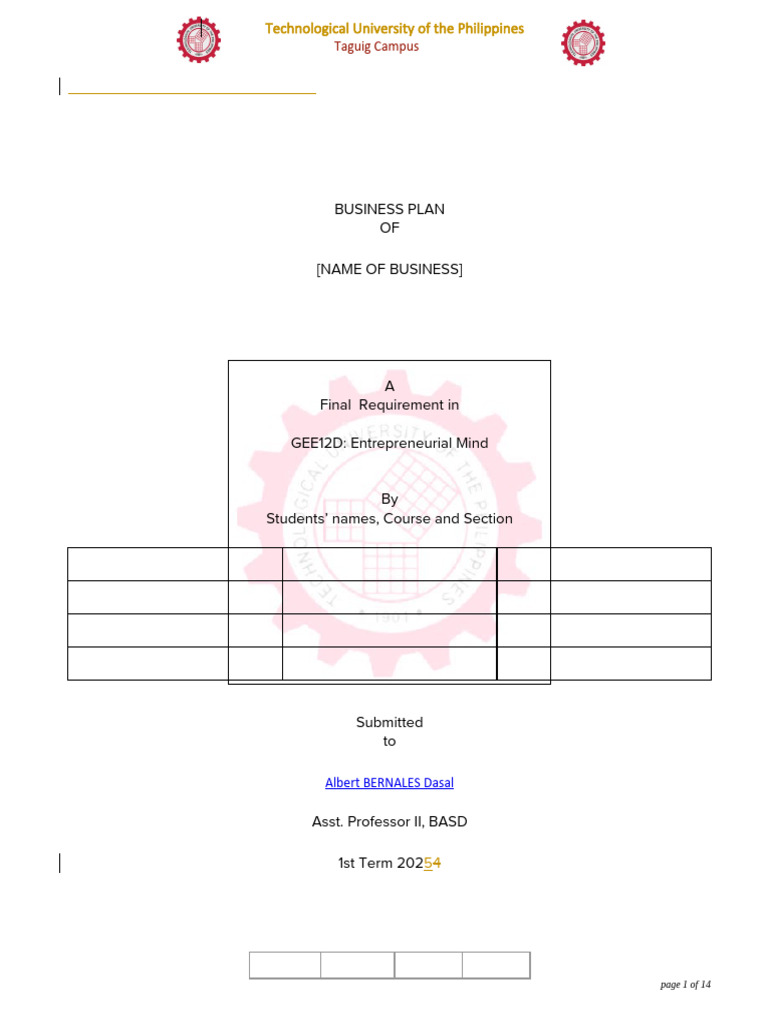 Business Plan Final | PDF | Text | Typography