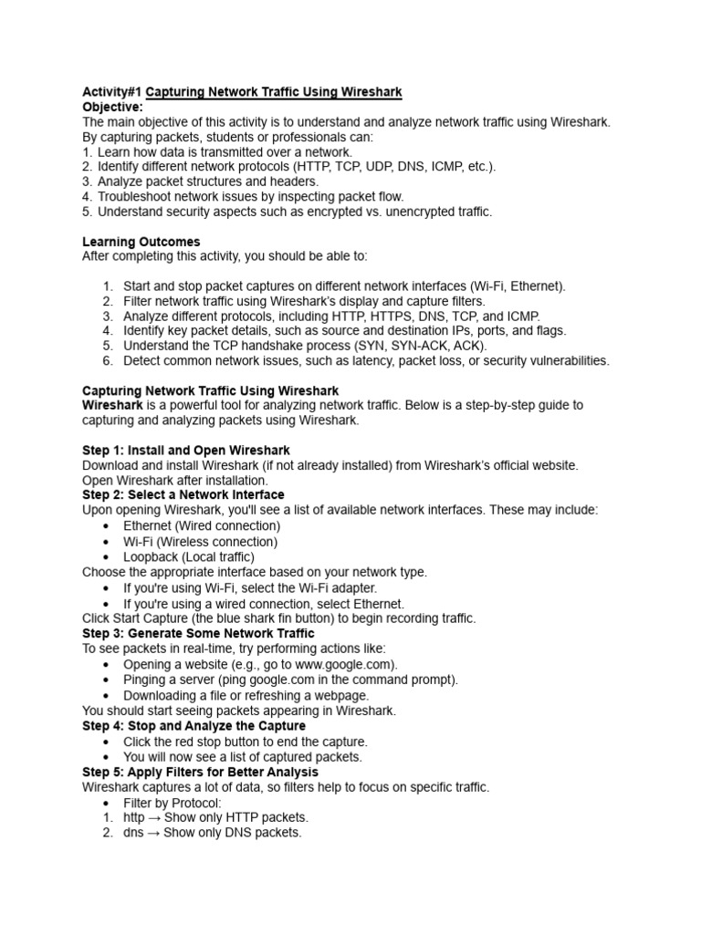 FINAL Activity#1 | PDF | Transmission Control Protocol | Computer Network