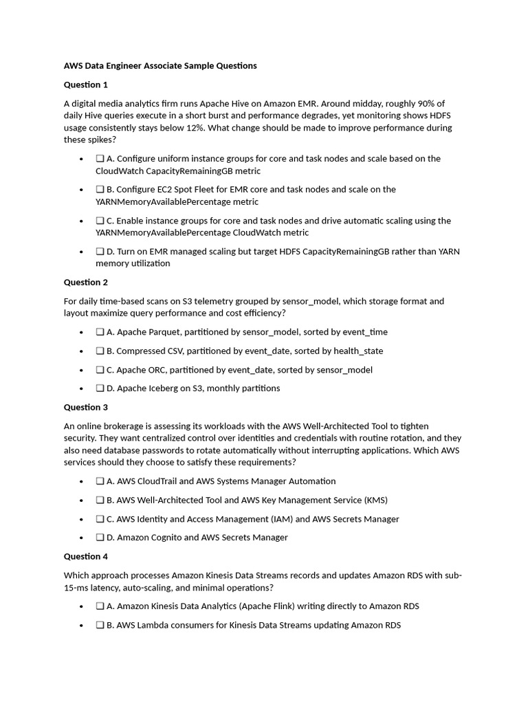 40 Aws Questions | PDF | Amazon Web Services | Apache Hadoop