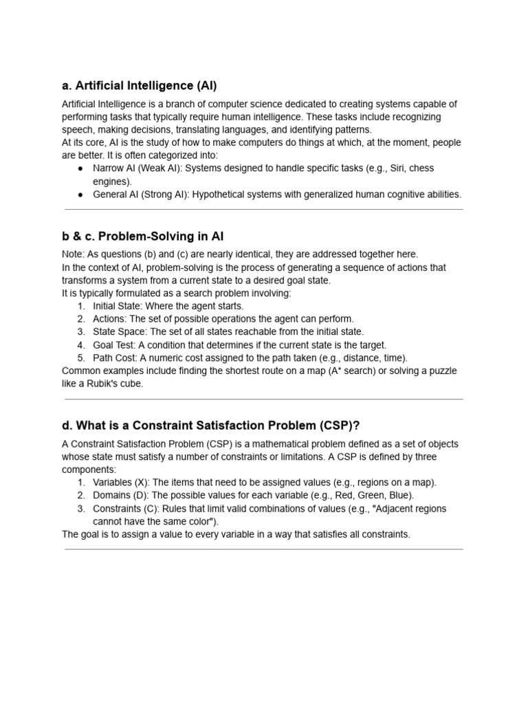 Overview of Artificial Intelligence Concepts | PDF | First Order Logic ...