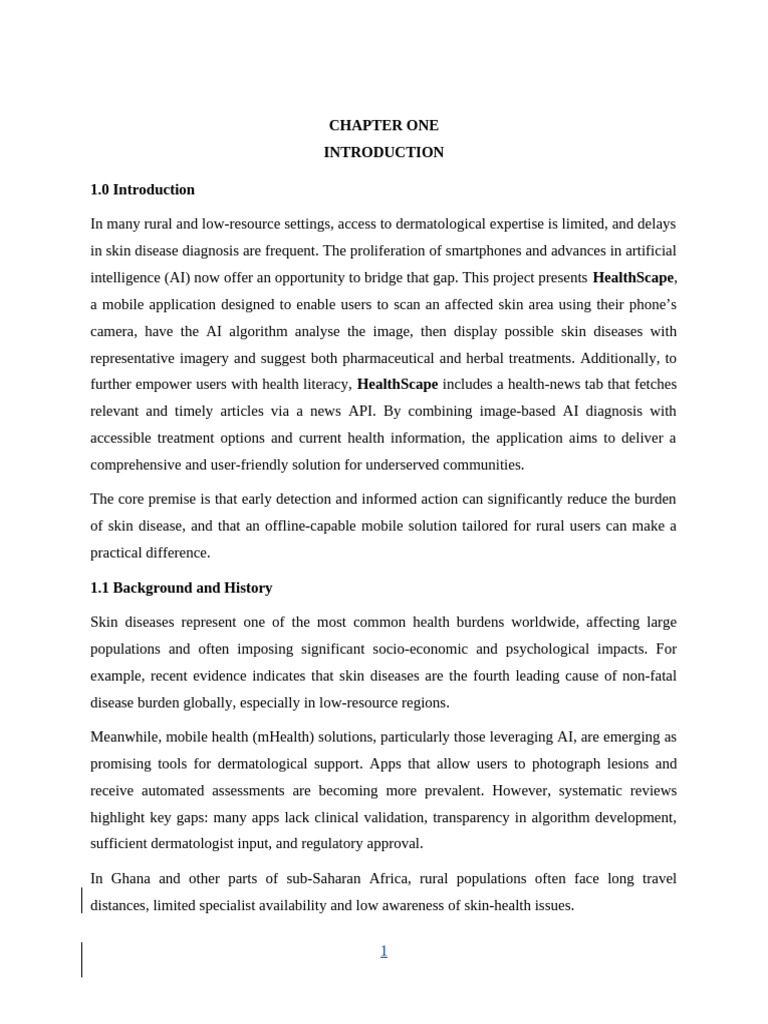 Chapter One (Healthscape) 1 | PDF | Usability | Artificial Intelligence