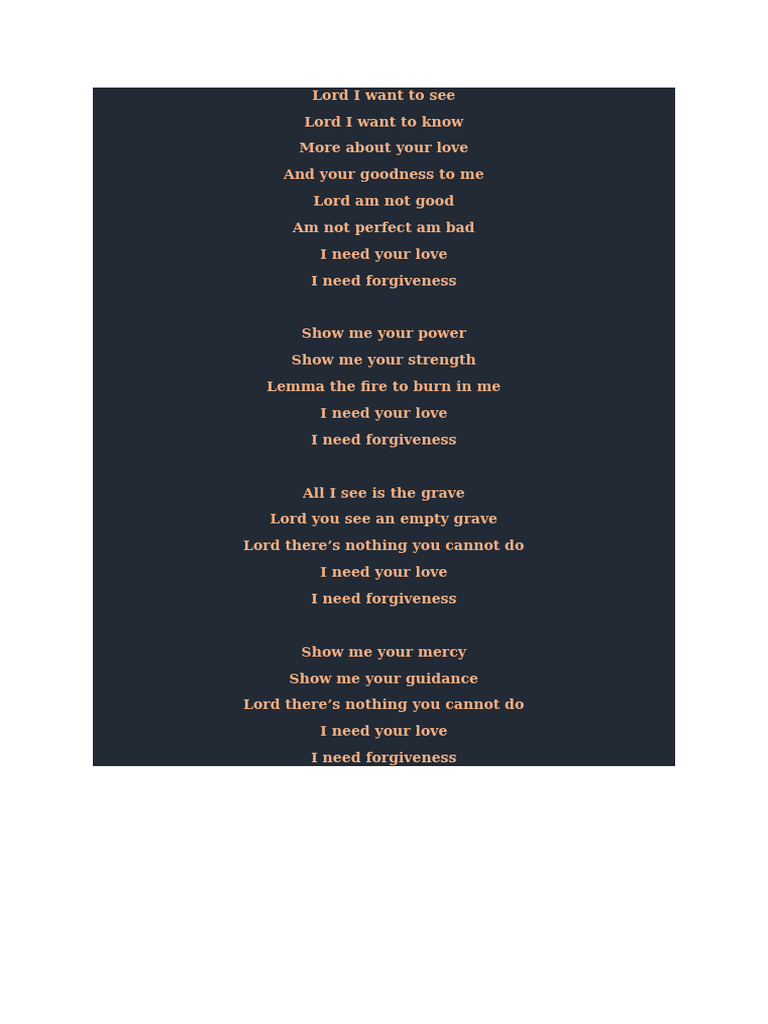 Lord I want to see | PDF