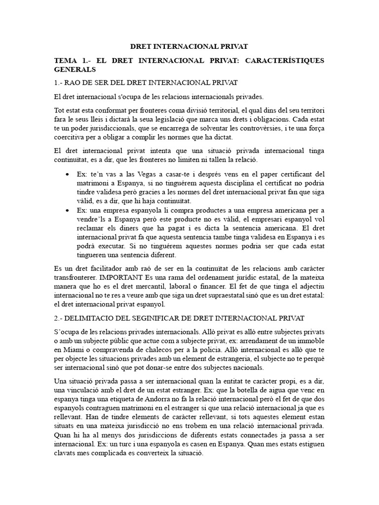 DRET INTERNACIONAL PRIVAT | PDF