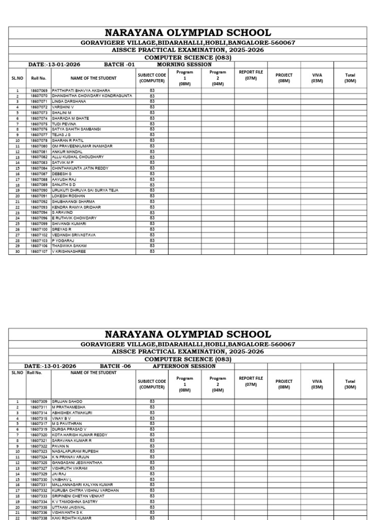 AISSCE 2025-2026 Computer Science Results | PDF