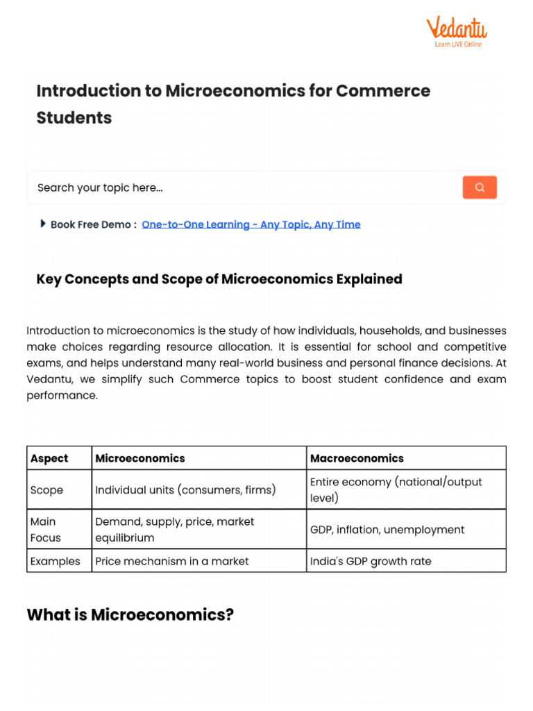 Introduction to Microeconomics for Commerce Students | PDF