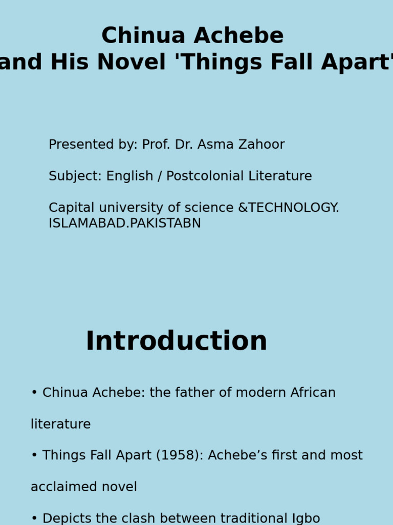 Chinua Achebe Things Fall Apart SkyBlue | PDF