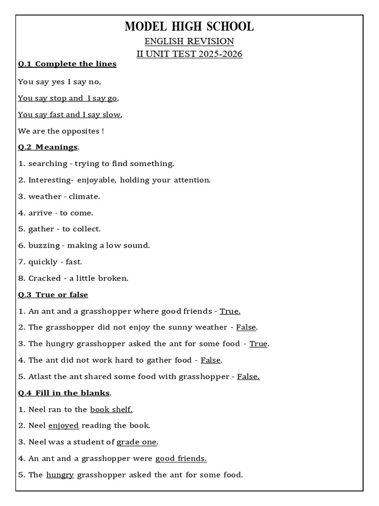 English & Grammar Revision. (1) | PDF