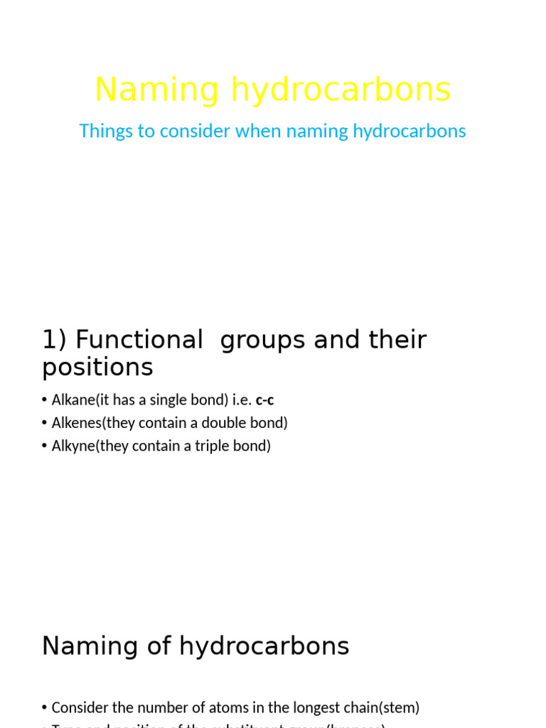 Hydrocarbon Naming Guidelines | PDF