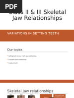 Class II & III Jaw Relations in Dentures | PDF | Mouth | Dental Anatomy